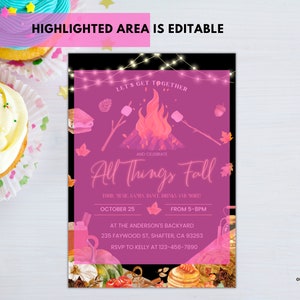 Editable Fall Party Invitation, Fall Harvest Party Text Invitation ...