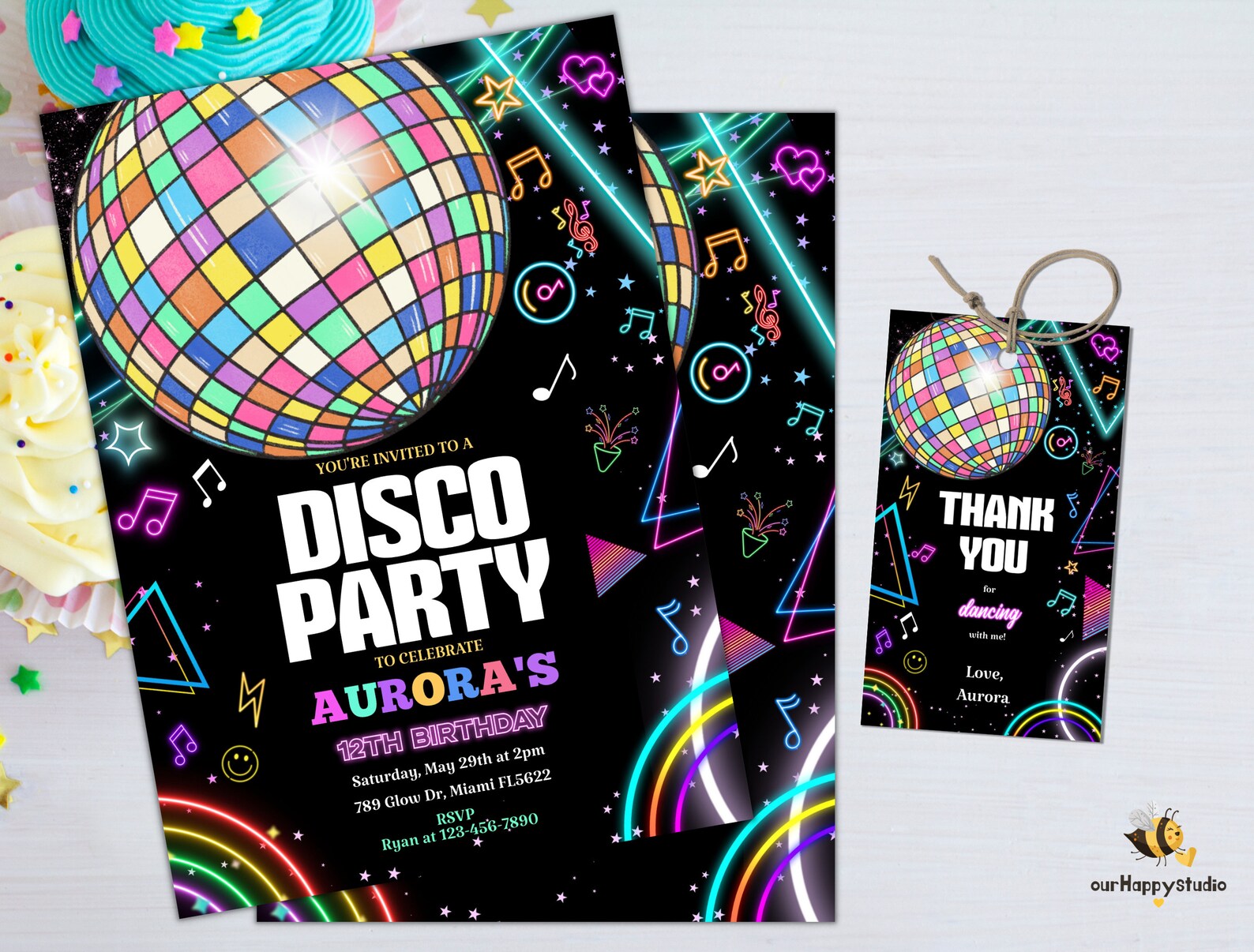 Editable Disco Party Birthday Invitation Disco Gender Neutral - Etsy
