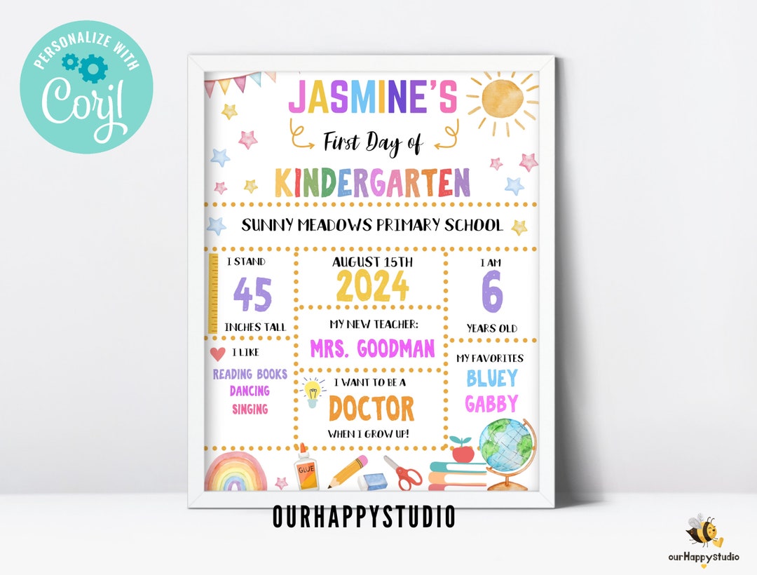 Editable Back to School Sign Template, First Day or Last Day School ...