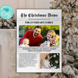 Editable Christmas Newsletter Template, Year in Review Newspaper ...