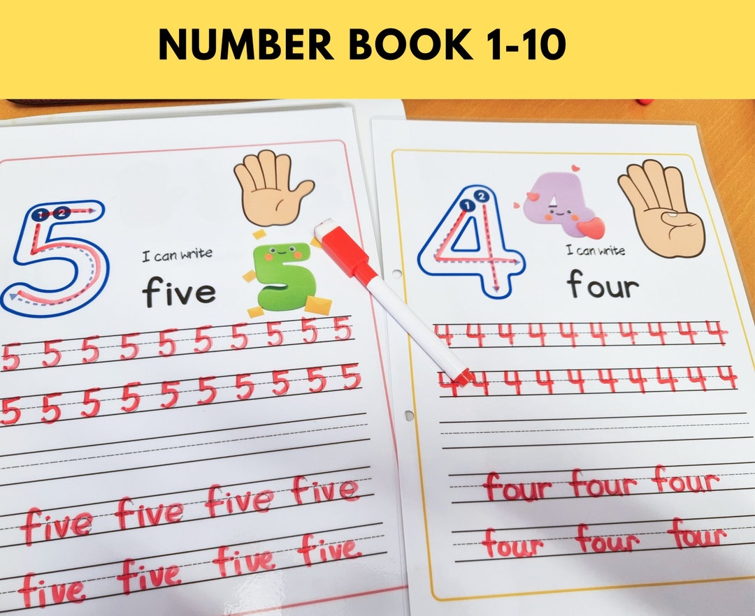Printable Number Tracing Printable Handwriting Worksheet. DIGITAL 1-10 ...