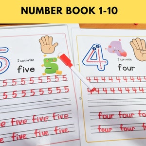 Printable Number Tracing Printable Handwriting Worksheet. DIGITAL 1-10 ...
