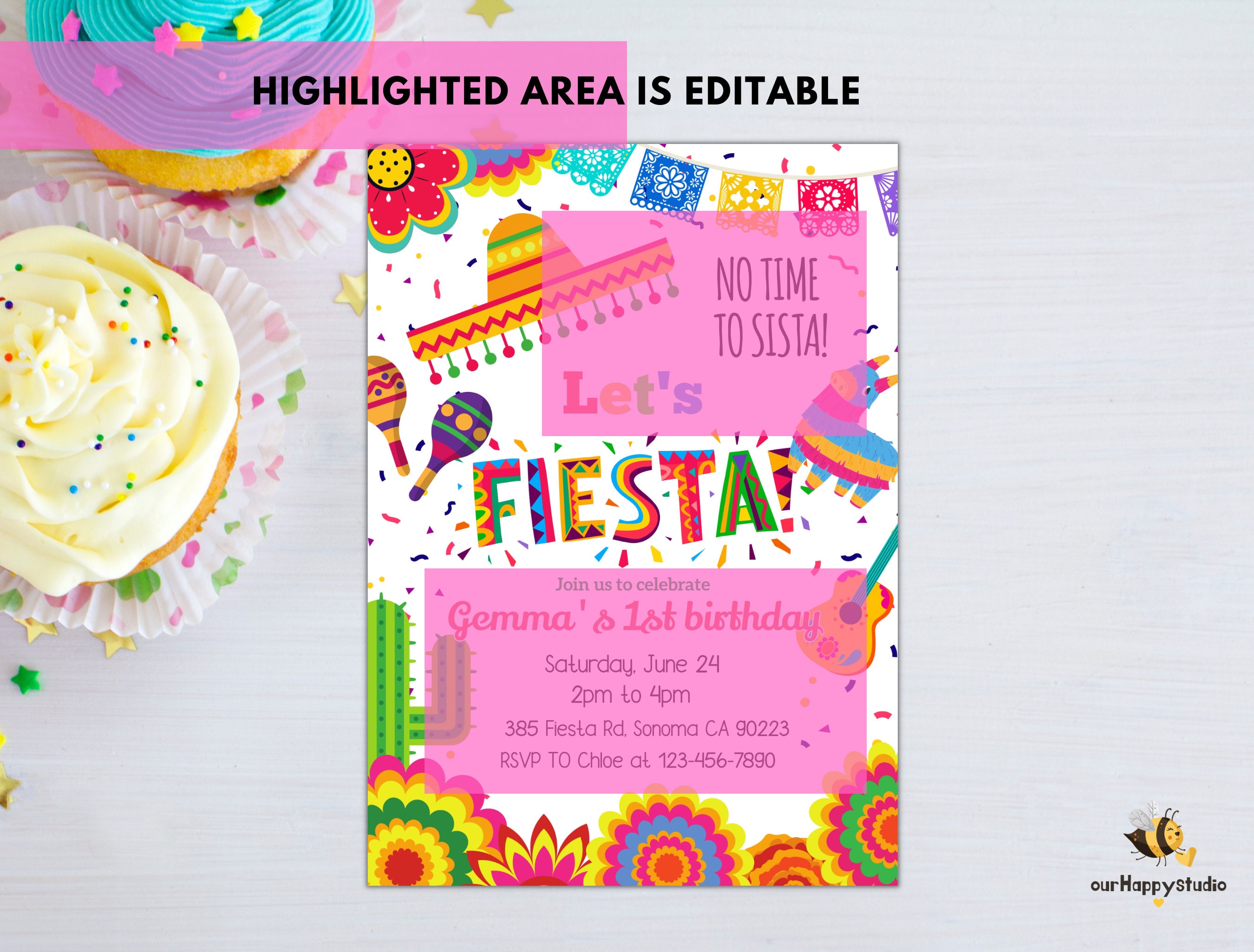 Editable Fiesta Invitation, Fiesta Birthday Invite, Mexican Fiesta ...