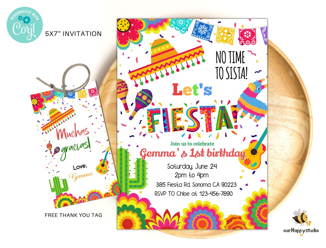 Editable Fiesta Invitation, Fiesta Birthday Invite, Mexican Fiesta ...
