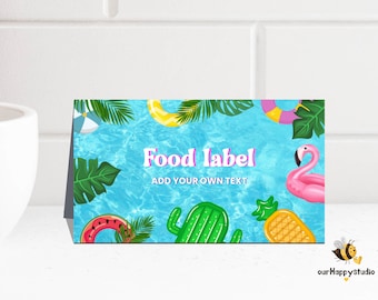 Pool Party Food Labels - Etsy