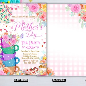 Editable Mother's Day Tea Party Invitation Mothers Day Brunch Invite ...