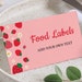 Editable Berry First Food Labels, Strawberry Party Place Card Food ...