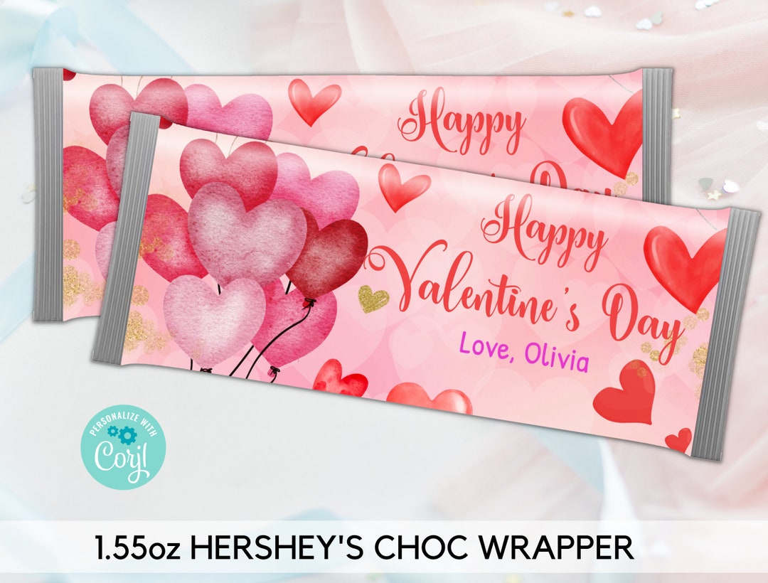 Editable Valentine's Day Chocolate Bar Wrapper, Happy Valentine's Day ...
