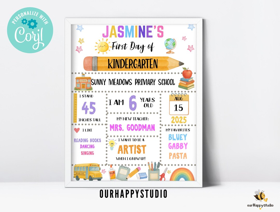 Editable Back to School Sign Template, First Day or Last Day School ...