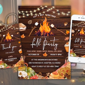 Editable Fall Party Invitation, Fall Harvest Party Text Invitation ...
