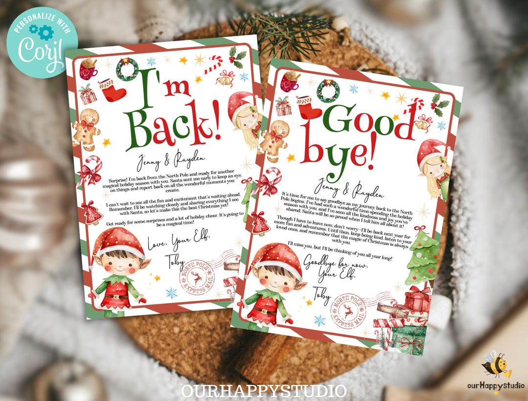 Editable Elf Letter, Elf Arrival Letter, Elf Return, Elf Back Letter ...