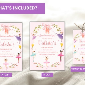 Editable Ballerina Party Birthday Invitation, Ballet Dancer Girl ...
