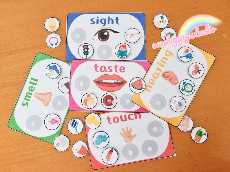 Five Senses Sorting Activity, Printable Kid's Game, 5 Senses, Preschool ...
