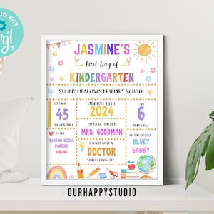 Editable Back to School Sign Template, First Day or Last Day School ...