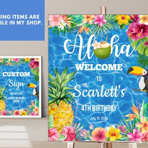 Editable Aloha Pool Party Invitation With Photo, Hawaiian Birthday ...