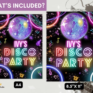 Editable Dance Party Sign, Disco Party Custom Sign, Disco Party Welcome ...