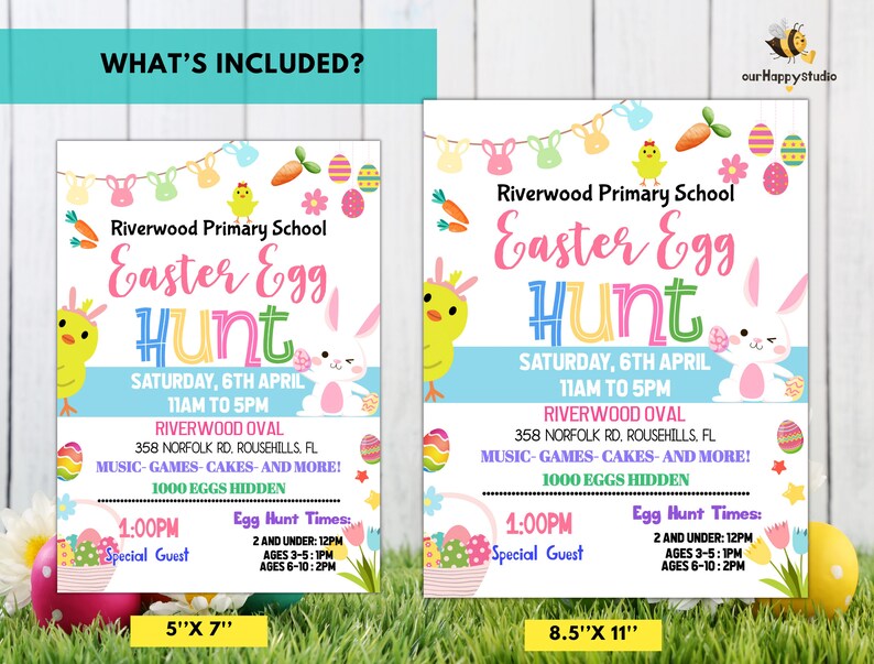 Editable Easter Egg Hunt Flyer, Easter Event Flyer, School Church ...