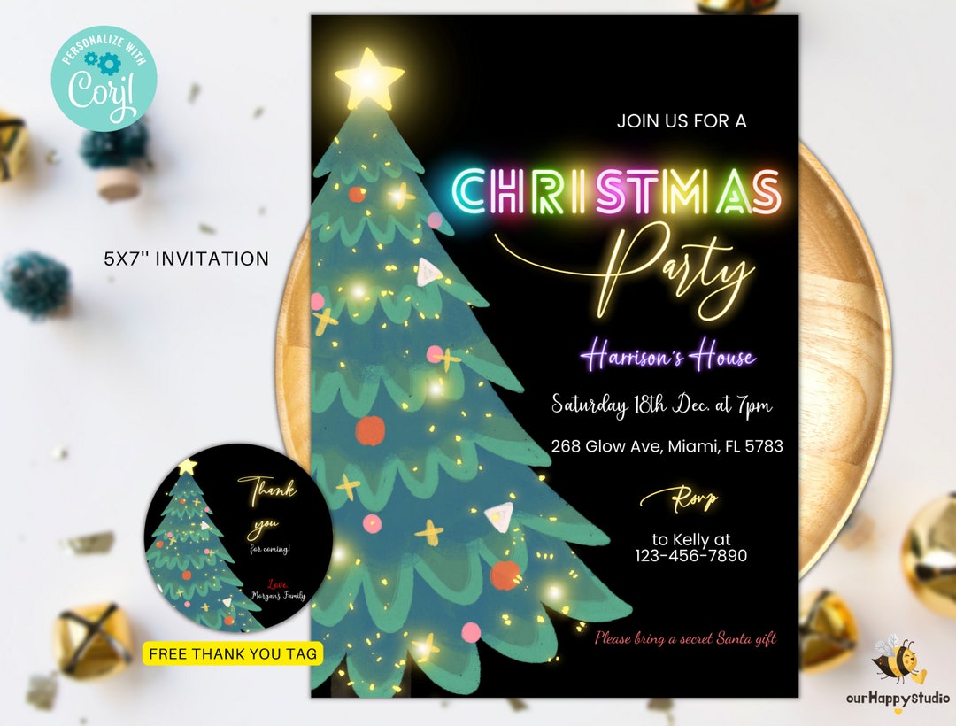 Editable Christmas Party Invite, Christmas Party Invitation, Printable ...