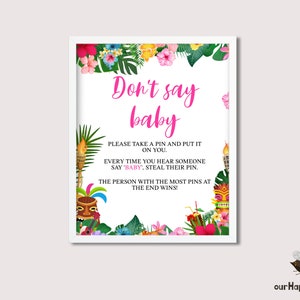 Editable Aloha Baby Shower Games Bundle, Aloha Baby Shower Package ...