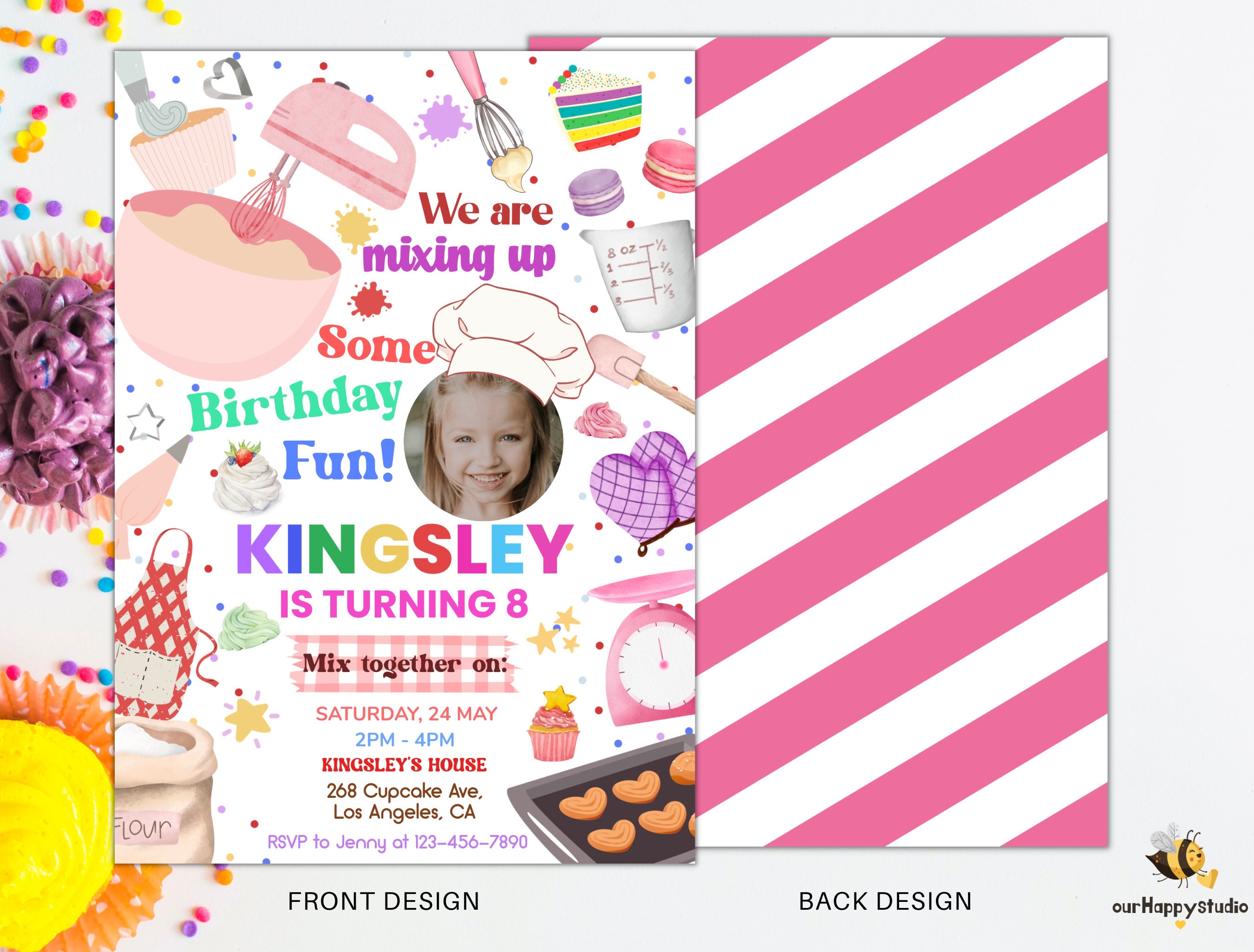 Editable Baking Birthday Party Invitation Baking Party - Etsy
