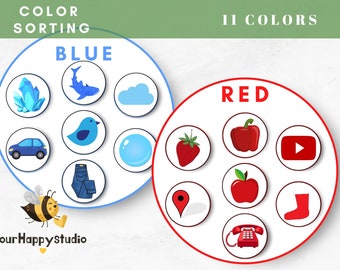 Printable Color and Object Sorting Activity for Toddlers, DIY Crafts ...