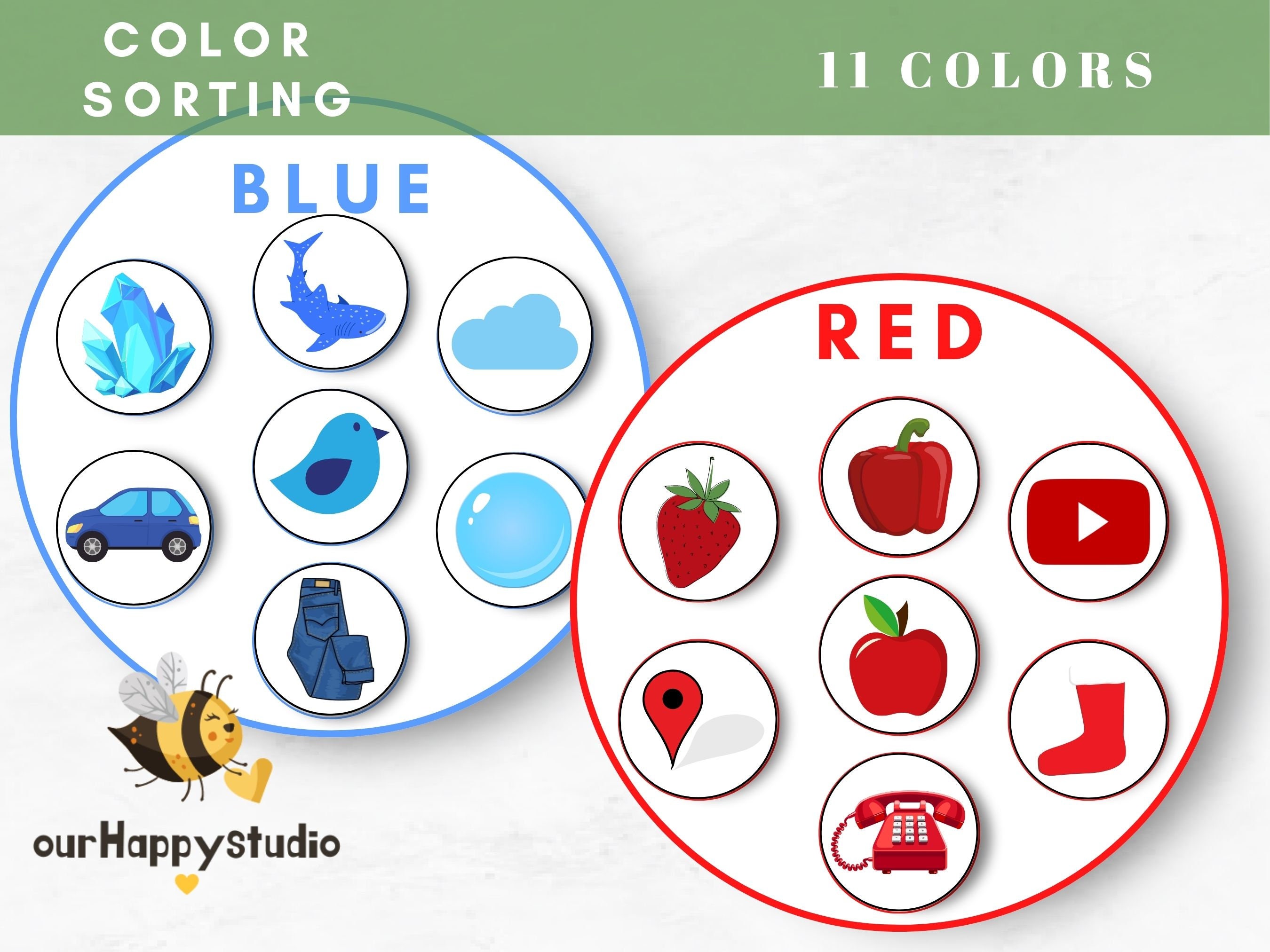 Printable Color Sorting Activity for Toddlers Quite Time DIY - Etsy UK