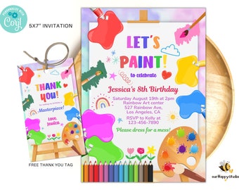 Editable Painting Party Invitation Art Birthday Invitation - Etsy
