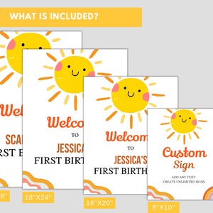 Sun Birthday Party Welcome Sign, Sunshine Party Custom Sign, 1st Trip ...