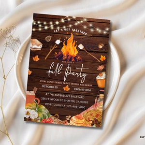 Editable Fall Party Invitation, Fall Harvest Party Text Invitation ...