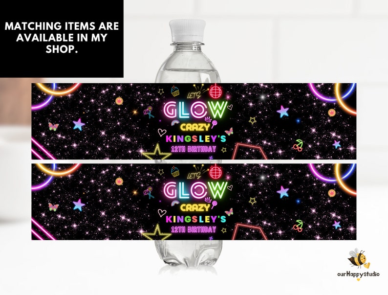 Editable Let's Glow Crazy Chip Bag Wrapper Glow Party Glow Gender ...