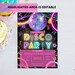 Editable Disco Party Birthday Invitation, Disco Gender Neutral Invites ...