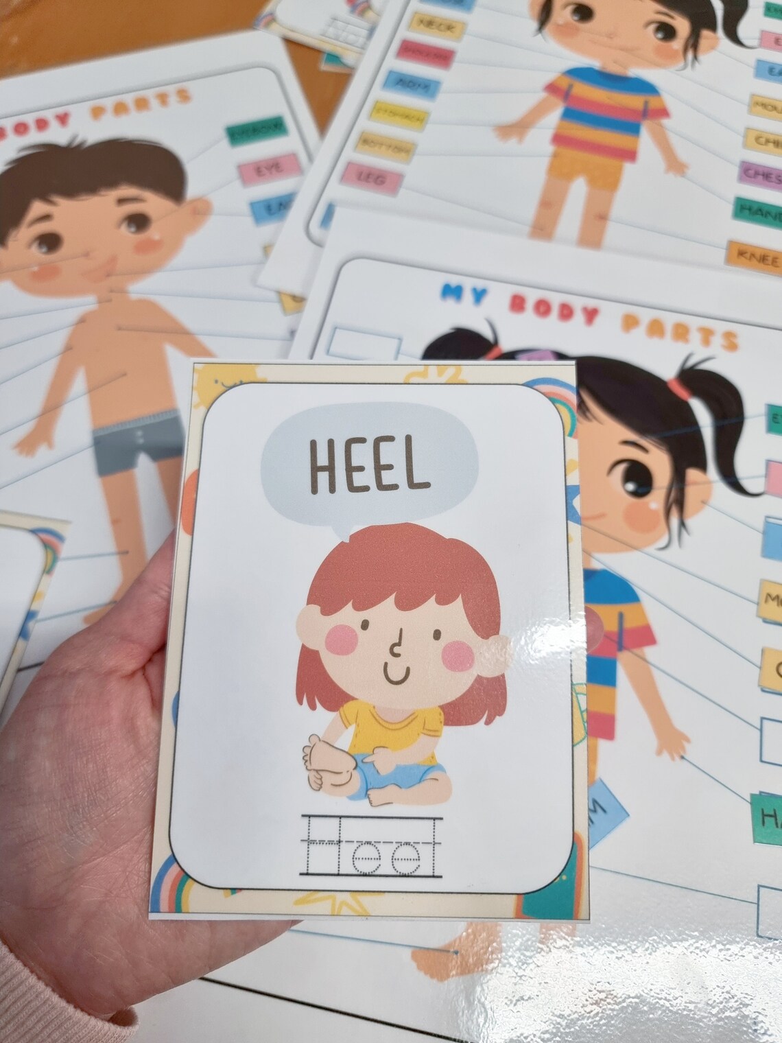 Body Parts Flashcards, Toddler Flash Cards, Kid Activity Visual Cards ...