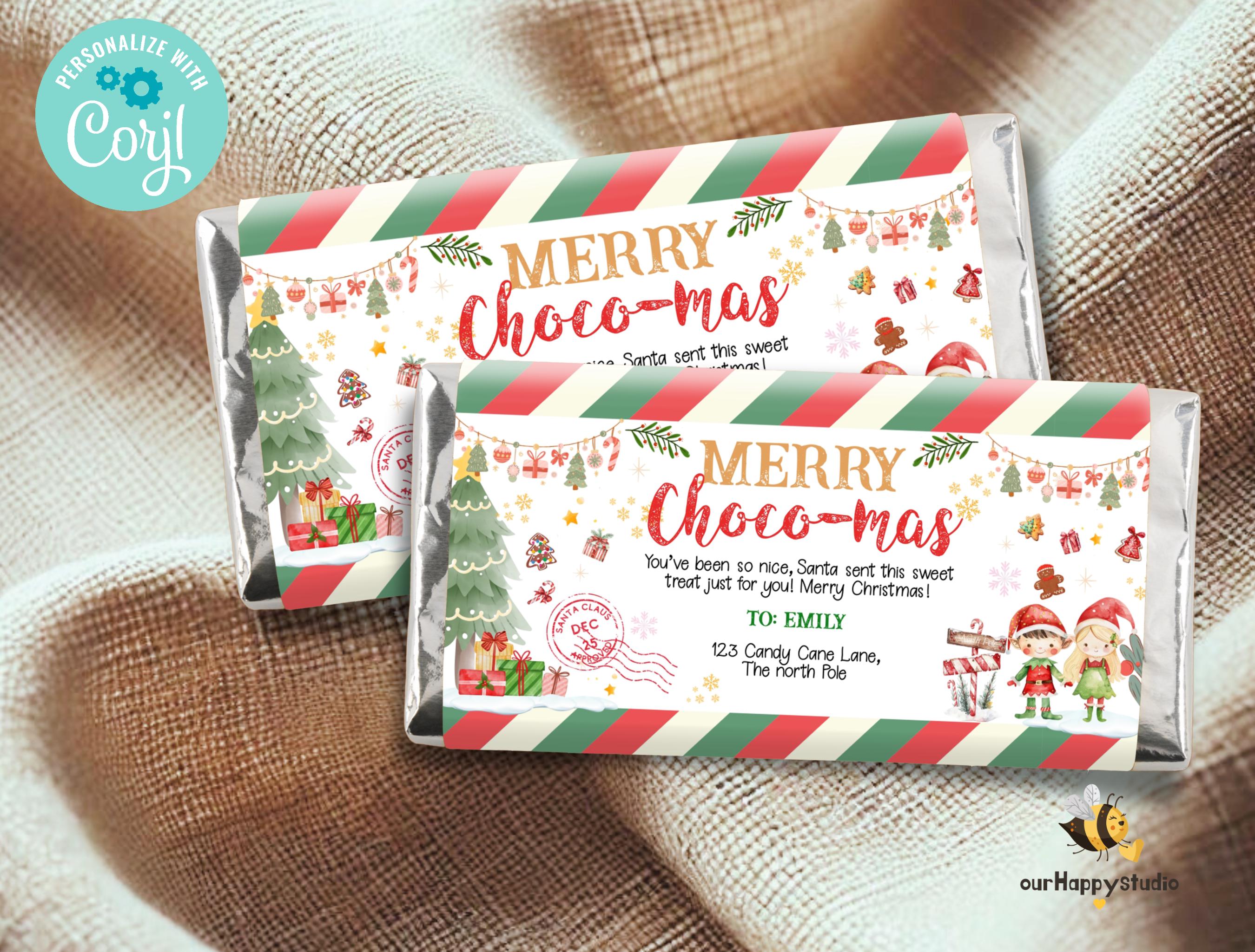 Editable Christmas Chocolate Bar Wrapper, Santa Chocolate Bar Wrapper ...
