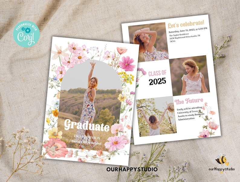 Editable Graduation 2026 Template, Minimalist Graduation Announcement ...