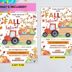 Editable Fall Harvest Festival Flyer, Autumn Halloween School Church ...