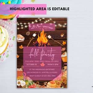 Editable Fall Party Invitation, Fall Harvest Party Text Invitation ...