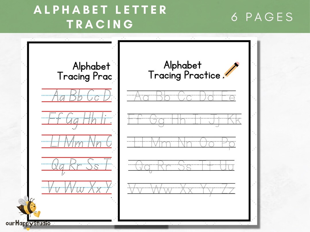 Alphabet Letter Tracing Homeschool Hand Writing Sale Digital Toddler ...
