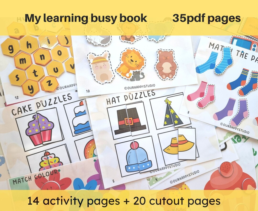 Printable DIY Montessori Toddler Busy Book, Montessori Material ...