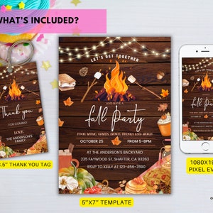 Editable Fall Party Invitation, Fall Harvest Party Text Invitation ...