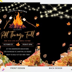 Editable Fall Party Invitation, Fall Harvest Party Text Invitation ...