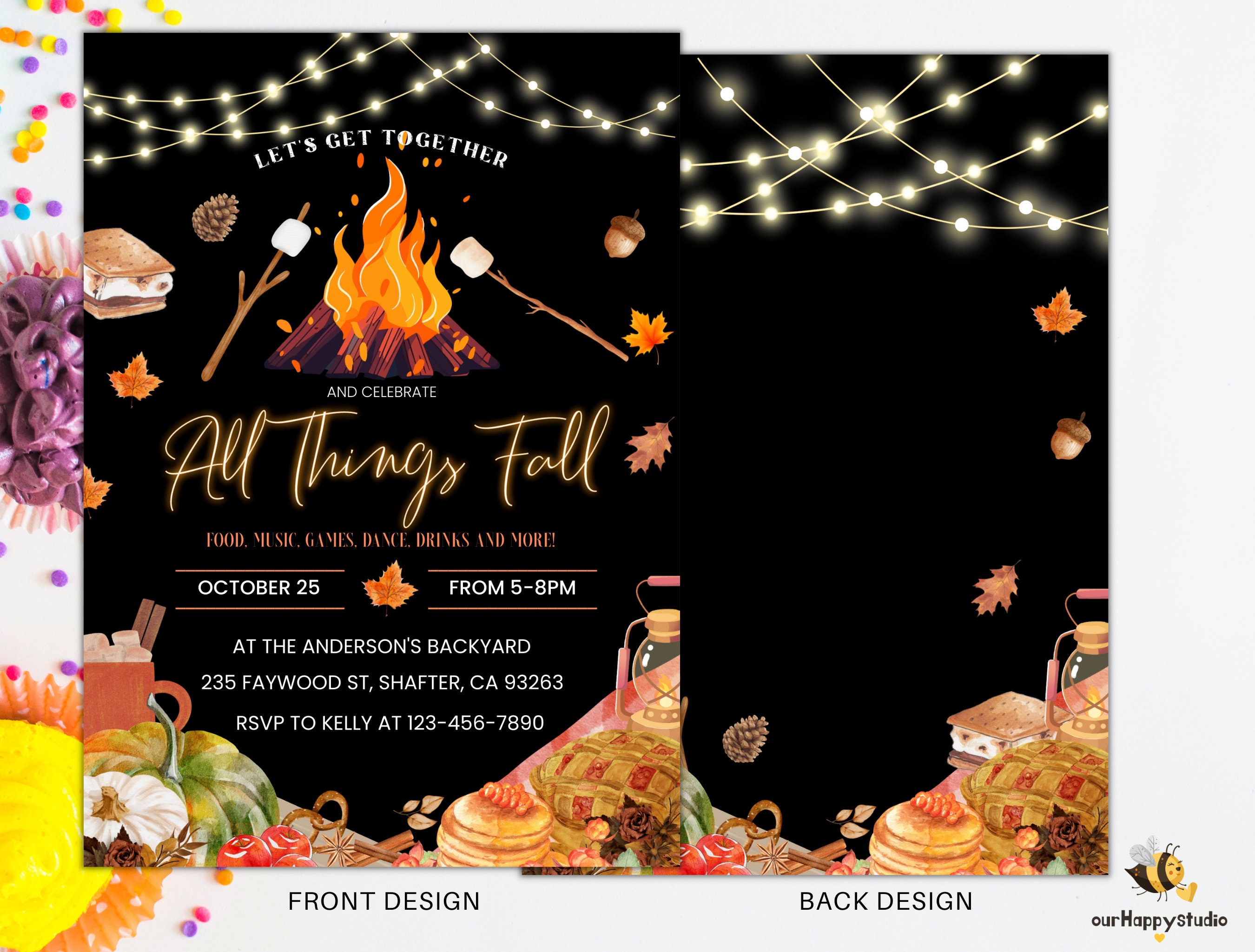 Editable Fall Party Invitation, Fall Harvest Party Text Invitation ...