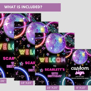 Editable Dance Party Welcome Sign, Disco Party Custom Sign, Dance Party ...