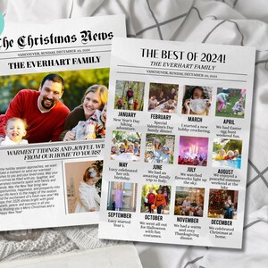 Editable Christmas Newsletter Template, Year in Review Newspaper ...