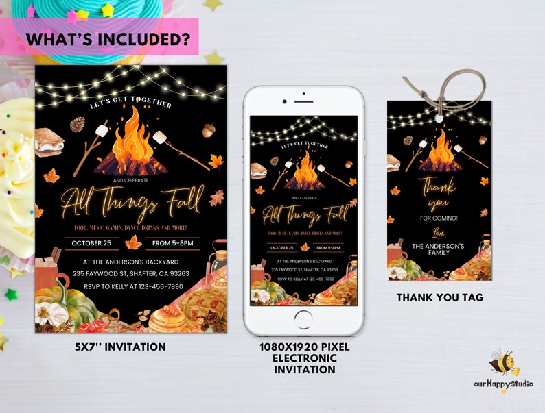Editable Fall Party Invitation, Fall Harvest Party Text Invitation ...