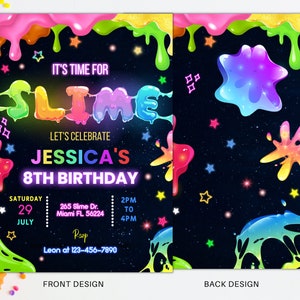 Editable Slime Birthday Party Invitation, Slime Invite, Slime Party ...