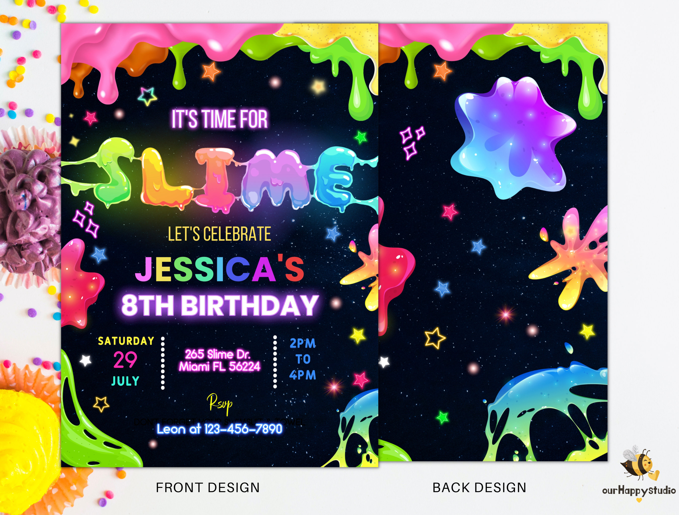 Editable Slime Birthday Party Invitation Slime Invite Slime - Etsy UK