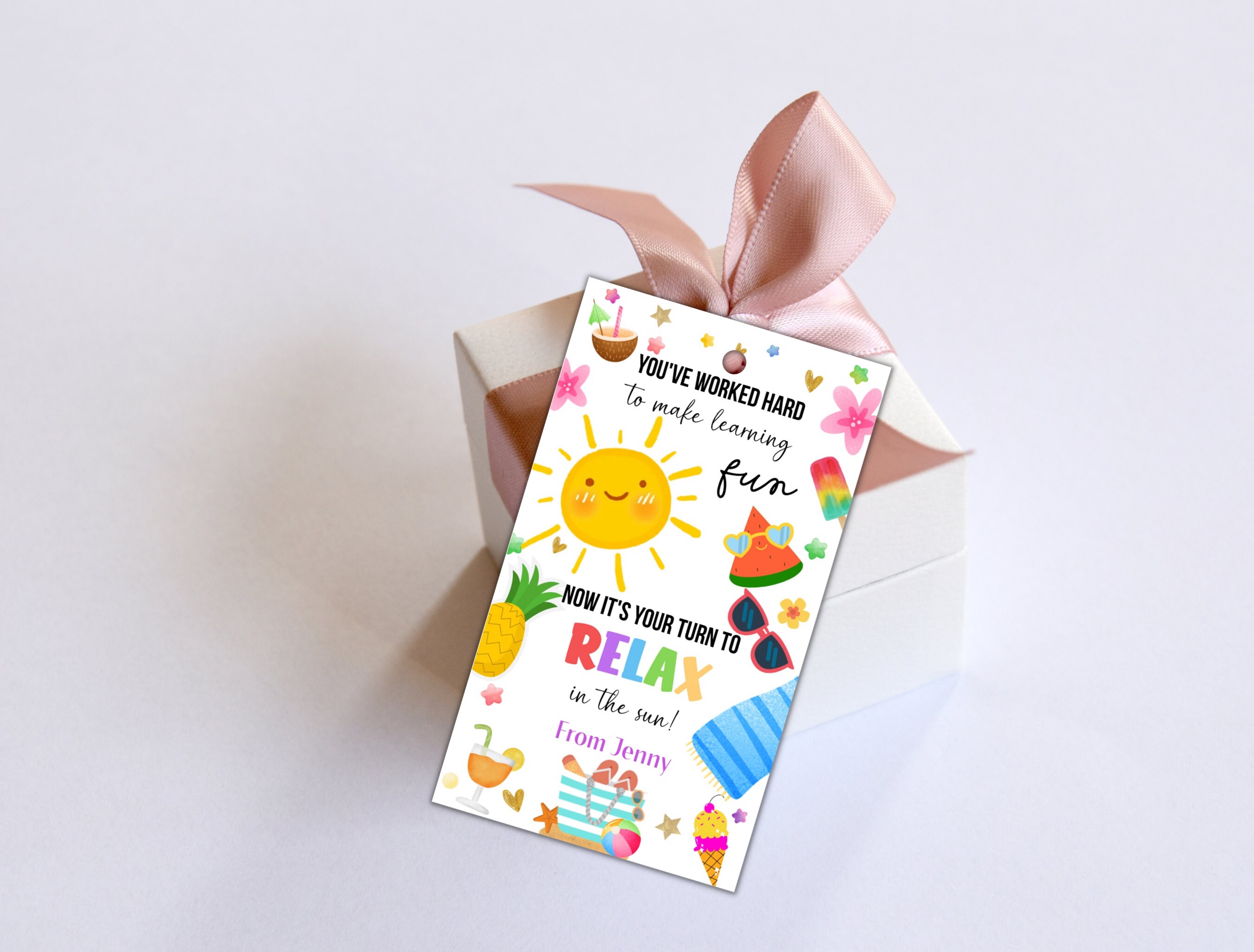 Editable Summer Teacher Appreciation Gift Tag End of School - Etsy