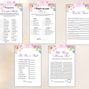 Butterfly Baby Shower Game, Spring Baby Shower Game Bundle, Floral Baby ...