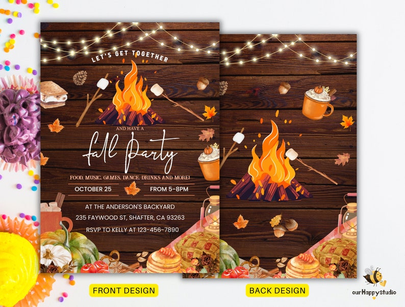 Editable Fall Party Invitation, Fall Harvest Party Text Invitation ...