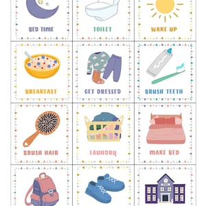Routine Cards, Charts for Kids, Daily Rhythm, Morning, Afternoon ...